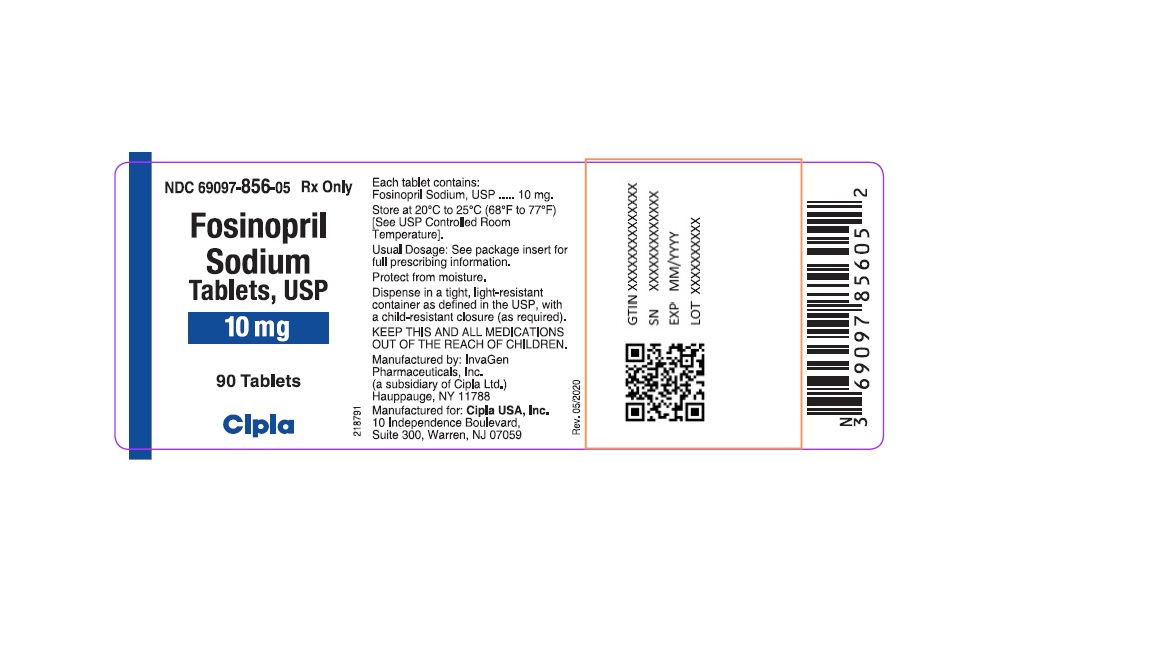 Rx Item-Fosinopril 10MG 90 Tab by Cipla Pharma USA Gen Monopril