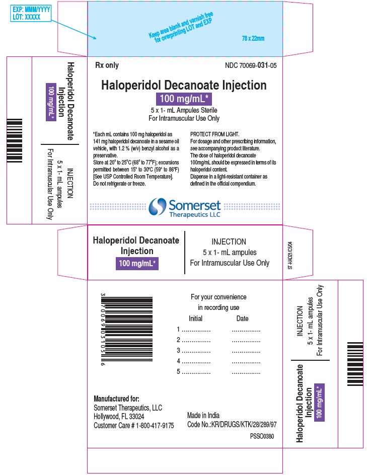 Rx Item-Haloperidol Dec 100MG/ML 5X1 ML Ampoule by Somerset Gen Haldol