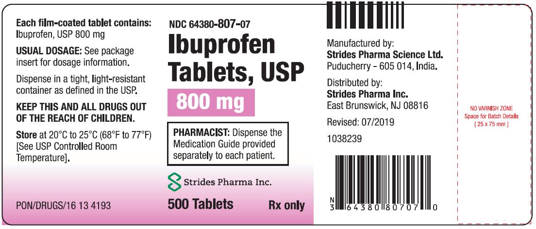 Rx Item-Ibuprofen 800MG 500 Tab by Strides Pharma USA Gen Motrin