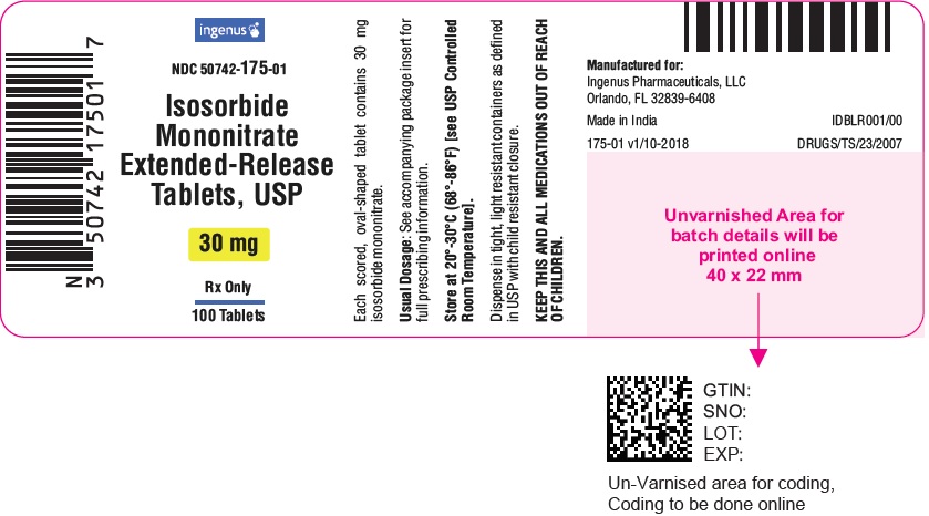 Rx Item-Isosorbide Mononitrate 30MG ER 500 Tab by Ingenus Pharma USA ...