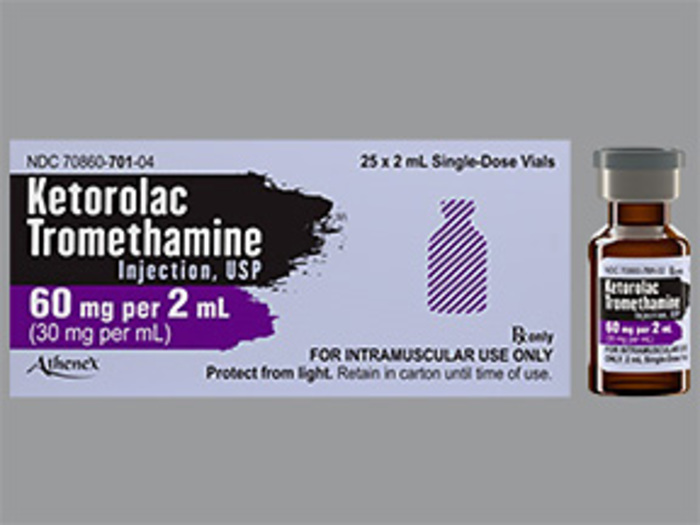 Rx Item-Ketorolac Tromthamine 60MG 25X2 ML SDV by Athenex Pharma Gen ...
