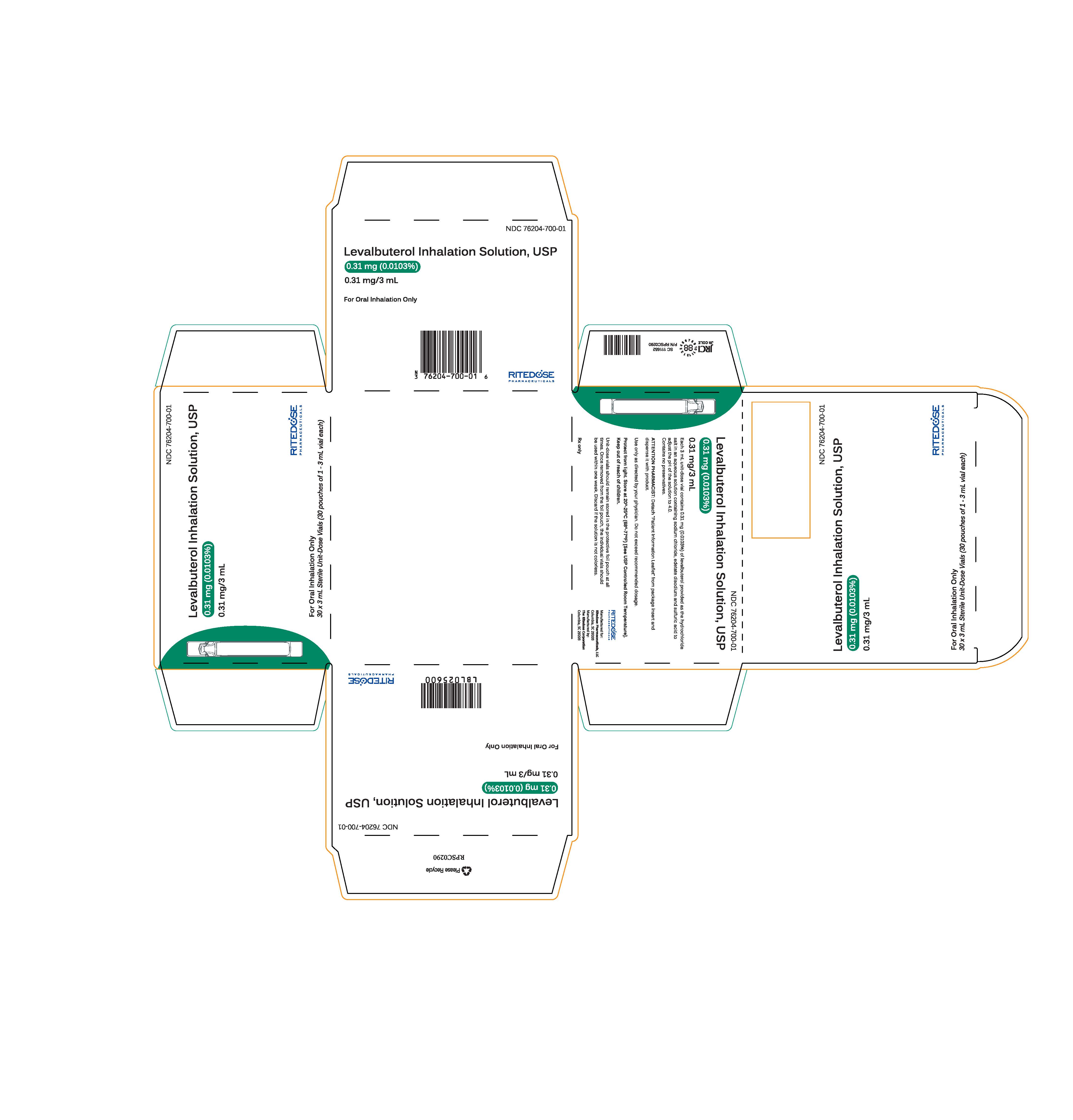Rx Item-Levalbuterol 0.63MG 30X3 ML Sol by Ritedose Pharma USA Gen Xopenex