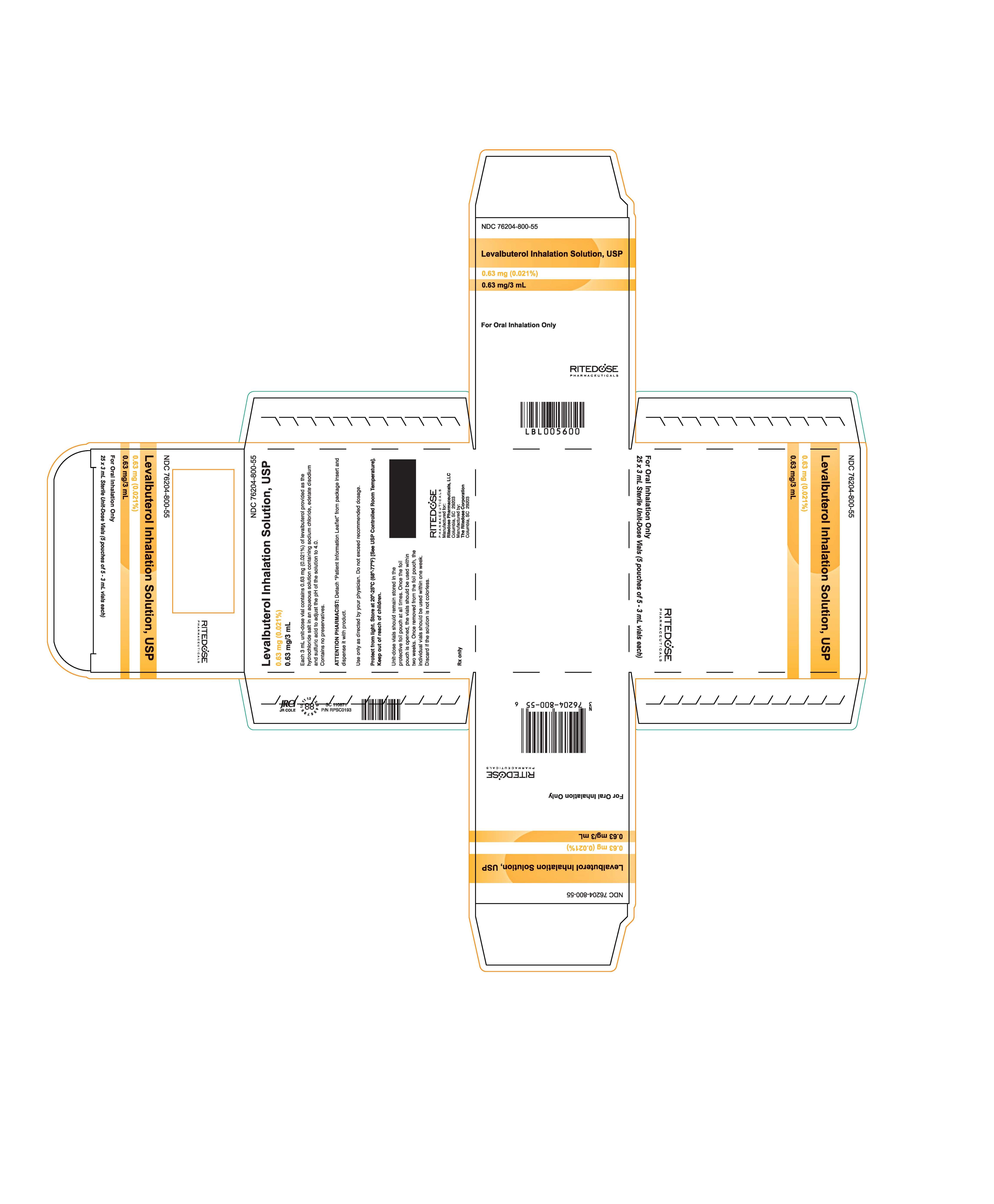 Rx Item-Levalbuterol 1.25MG 30X3 ML Sol by Ritedose Pharma USA Gen Xopenex