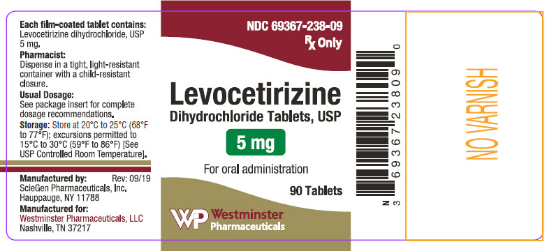 Rx Item-Levocetirizine 5MG 90 Tab by Westminster Pharma USA Gen Xyzal