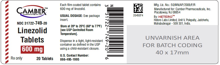 Rx Item-Linezolid 600MG 20 Tab by Camber Pharma USA Gen Zyvox
