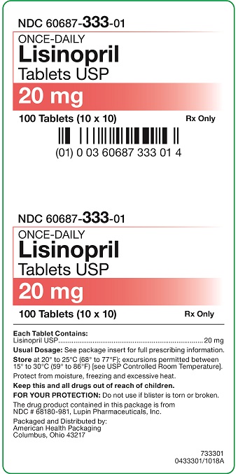 Rx Item-Lisinoprl AHP 20MG 100 Tab by AHP UD Gen Zestril Prinivil
