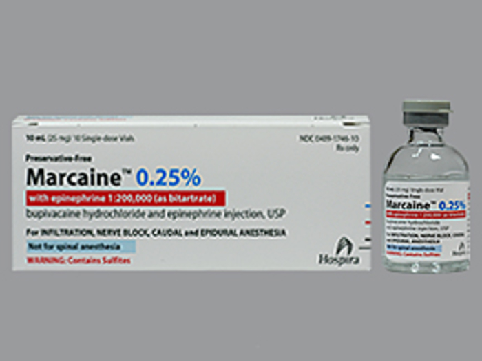 Rx Item-Marcaine Epinephrine PF 0.25%-1 200K SDV 10X10 ML SDV by Pfizer