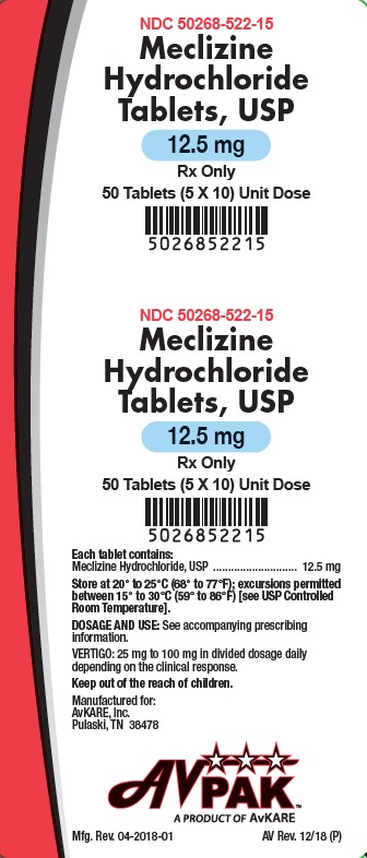 Rx Item-Meclizine Hcl 12.5MG 50 Tab by Avkare Pharma USA UD Gen ...