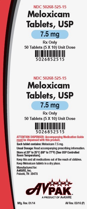 Rx Item-Meloxicam 7.5MG 50 Tab by Avkare Pharma USA UD Gen Mobic