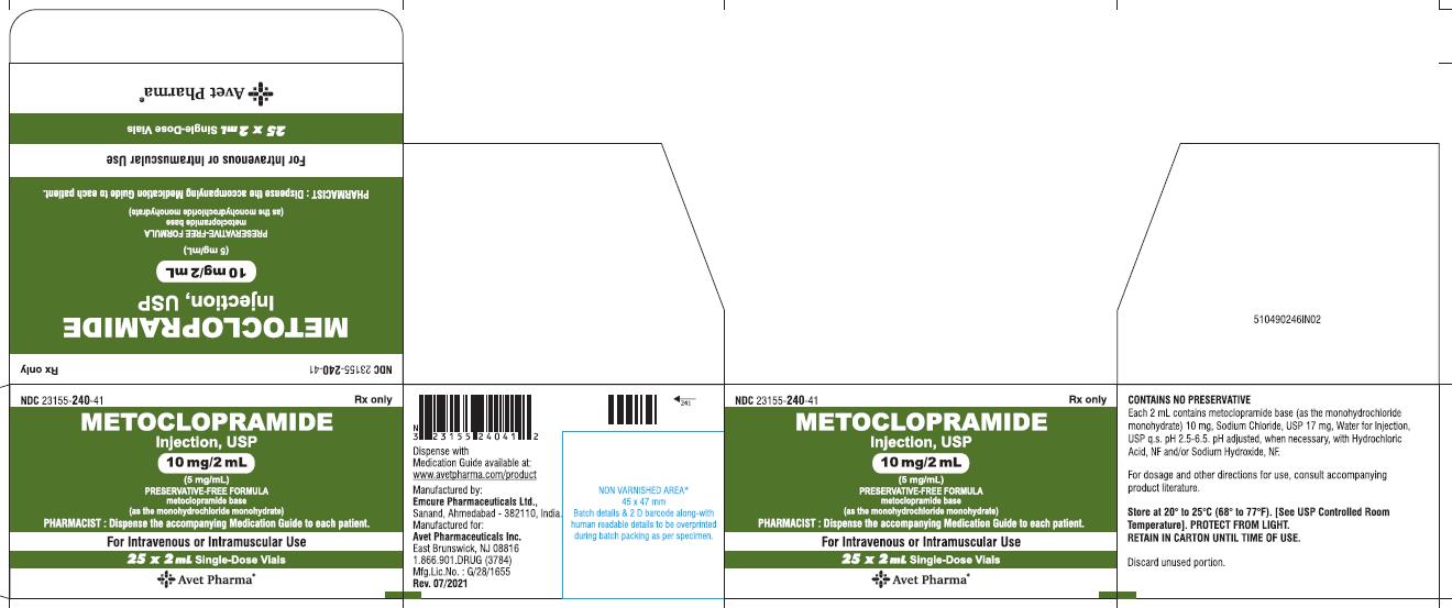 Rx Item-Metoclopramide 10MG 25X2 ML SDV by Heritage Pharma USA Gen Reglan