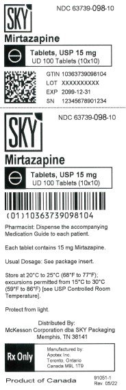Rx Item-Mirtazapine 15MG 100 Tab by Mckesson Packaging UD Gen Remeron