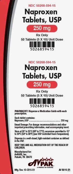 Rx Item-Naproxen 250MG 50 Tab by Avkare Pharma USA Gen Naprosyn