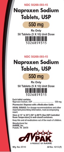 Rx Item-Naproxen 550MG 50 Tab by Avkare Pharma USA Gen Anaprox DS UD