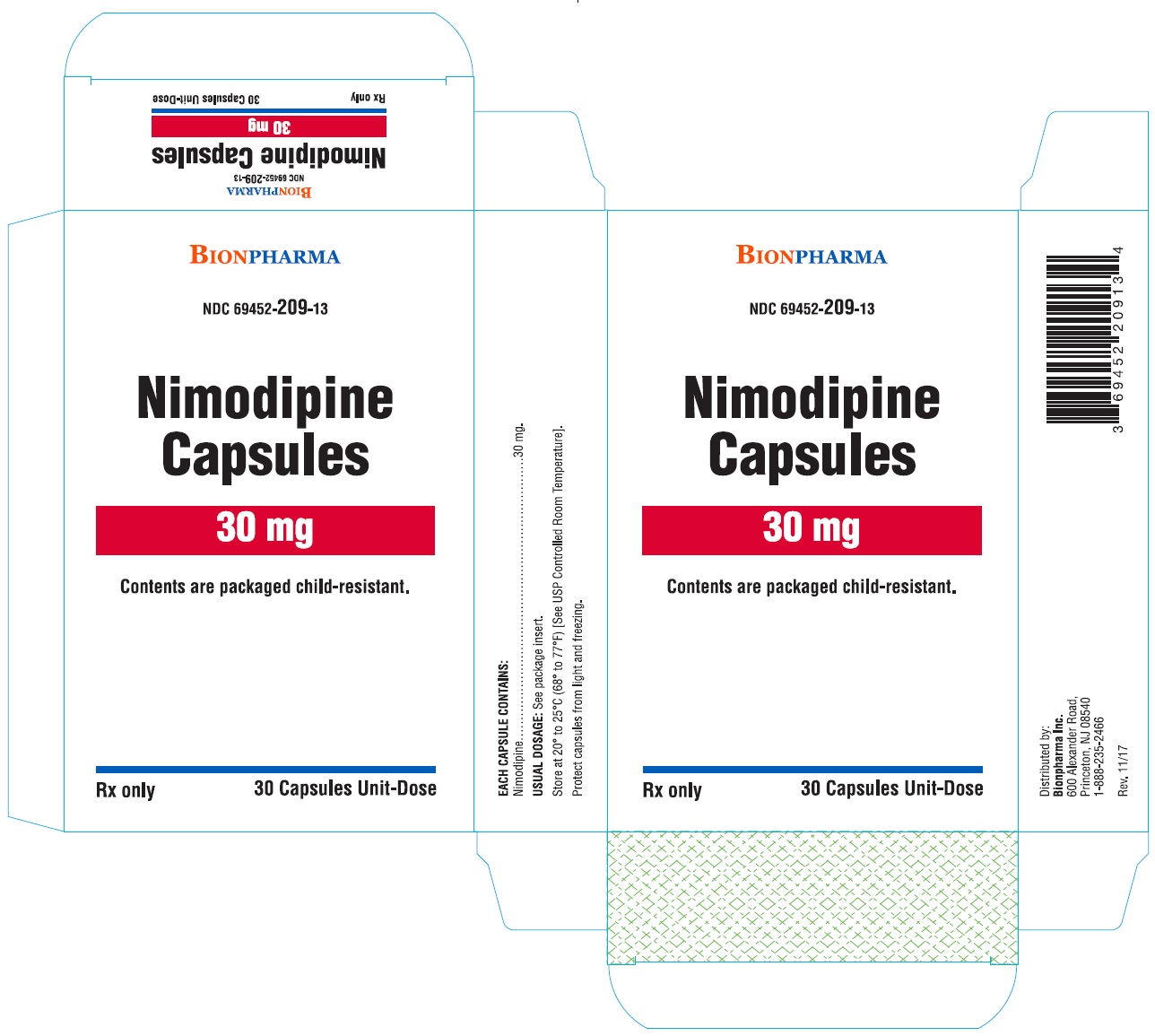 Rx Item-Nimodipine 30MG 30 Cap by Bion Pharma USA Gen Nimotop