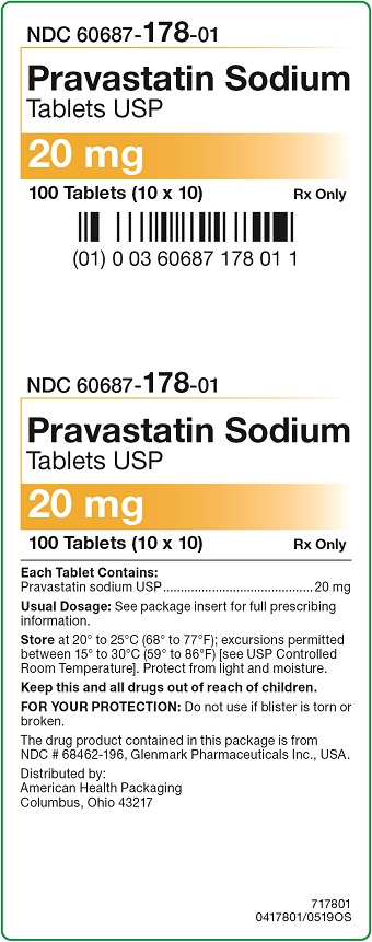 Rx Item-Pravastatin 20MG 100 Tab by AHP USA UD Gen Pravachol