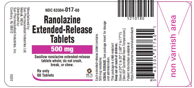 Rx Item-Ranolazine 500Mg Er 60 Tab By Sun Pharma Usa Gen Ranexa