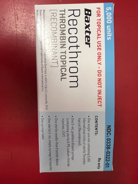 Rx Item-Recothrom 5000Iu Kit By Baxter Thrombin Topical