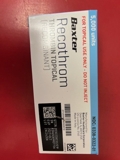 Rx Item-Recothrom 5000Iu Kit By Baxter Thrombin Topical