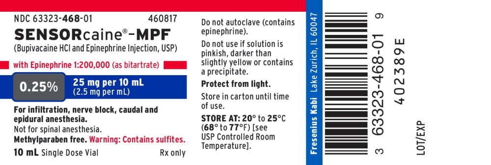Rx Item-Sensorcaine-Epinephrine Pf 0.25%-1 200K 25X10 Ml Vial By Fresenius