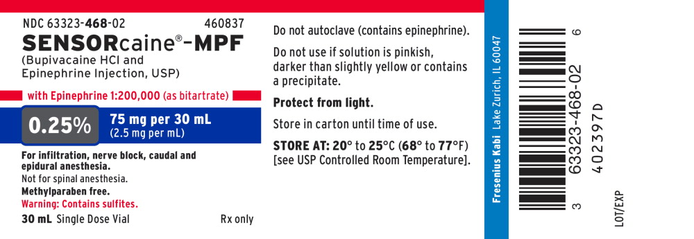 Rx Item-Sensorcaine-Epinephrine Pf 0.25%-1 200K 25X30 Ml Vial By Fresenius
