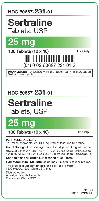 Rx Item-Sertraline 25Mg 100 Tab By American Health Packaging USA UD Gen ...