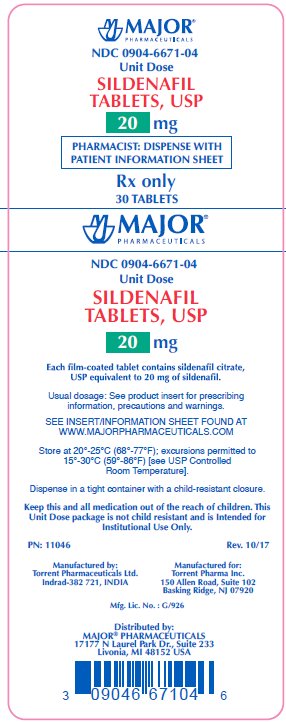Rx Item-Sildenafil 20MG 30 Tab by Major Pharma USA Gen Revatio