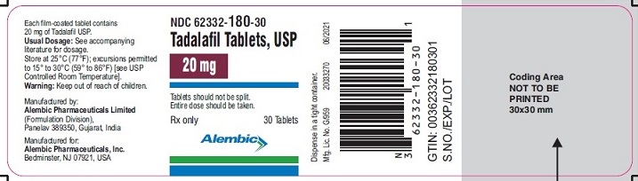 Rx Item-Tadalafil 20Mg 30 Tab By Alembic Pharma USA Gen Cialis