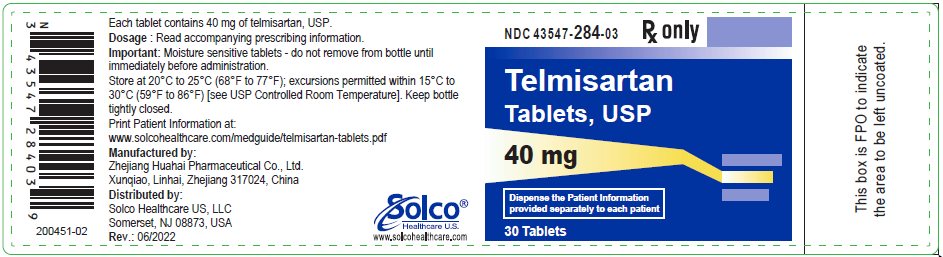 Rx Item-Telmisartan 40Mg 30 Tab By Solco Pharma USA Gen Micardis