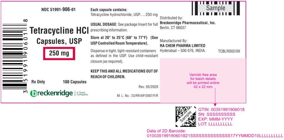 Rx Item-Tetracycline 250MG 100 Cap by Breckenridge Gen Achromycin V