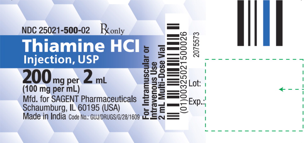 Rx Item-Thiamine Hcl 200Mg 25X2 Ml Multi Dose Vial By Sagent Pharma USA