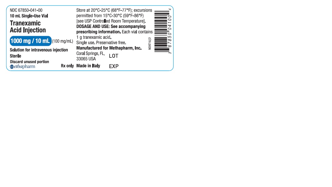 Rx Item-Tranexamic 1000MG 10X10 ML Single Dose Vial by Metha Pharma USA ...