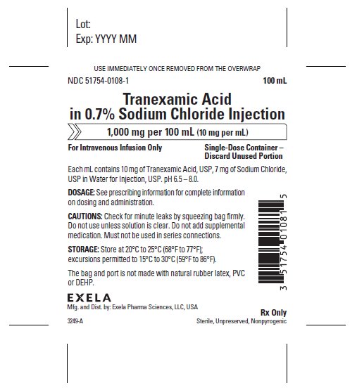 Rx Item-Tranexamic 1000Mg 10X100 Ml Bag By Exela Pharma USA