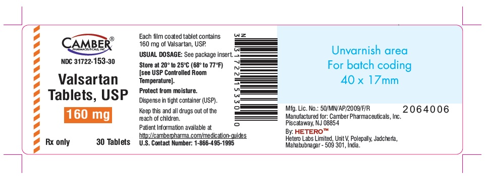 Rx Item-Valsartan 160MG 90 Tab by Camber Pharma USA Gen Diovan