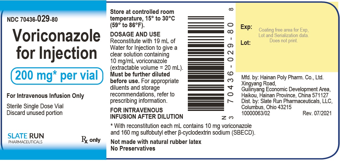 Rx Item-Voriconazole 200MG Single Dose Vial by Slate Run Pharma USA Gen ...