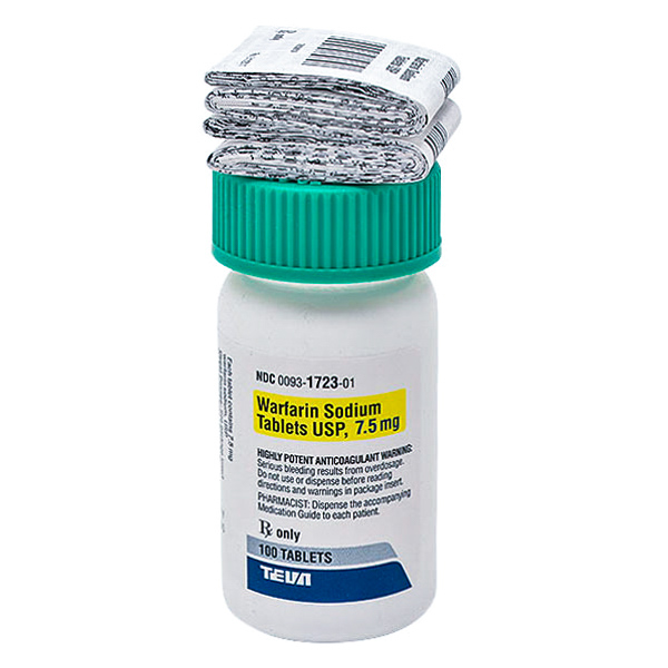 Rx Item-Warfarin Sod 7.5MG 100 Tab by Teva Pharma USA Gen Coumadin