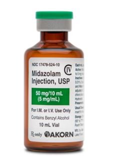 Midazolam Injection 50mg/10mL (5mg/mL), 10mL By Akorn