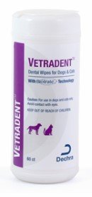 Vetradent Dental Wipes for Dogs and Cats, 60 Count By Dechra Veterinary ...