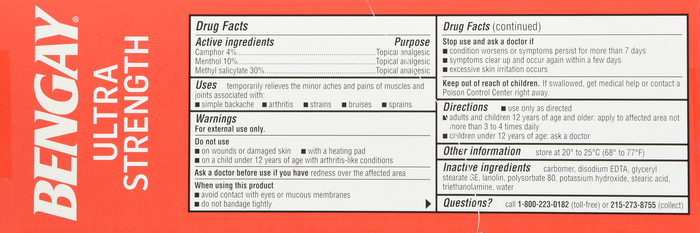 Case of 36-Bengay ULTRA STRENGTH 30%-10%-4% Cream 4 oz By J&J Consumer