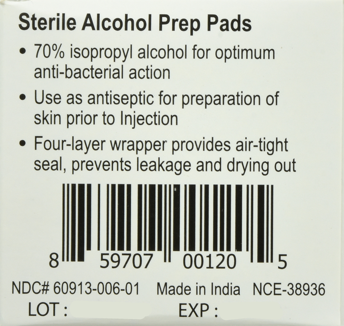 Case of 100-Advocate Sterile Alcohol Prep Pads 100 Count by Pharma Supply