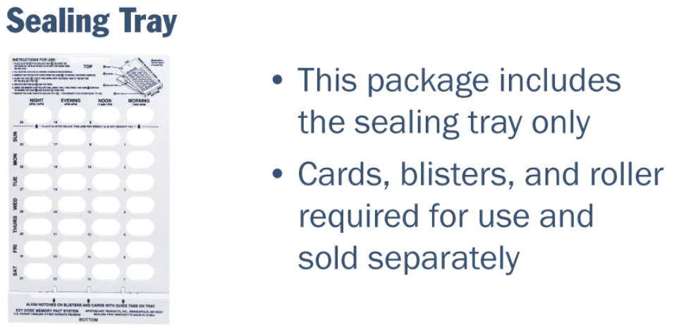 32Ct Tray Calendar Flip 1/50 DS Pack 50 By Apothecary Products #90675