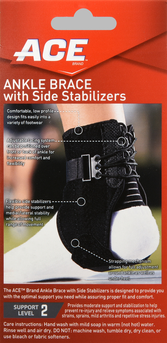 ACE Ankle Brace With Side StabilizerOne Size Brace By ACE 3M USA
