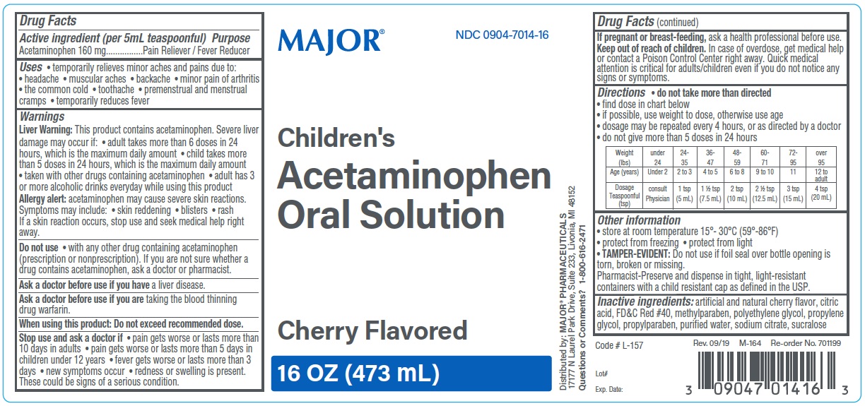 Acetaminophen Sol 160 mg /5 ml 118 ml By Major Pharma USA
