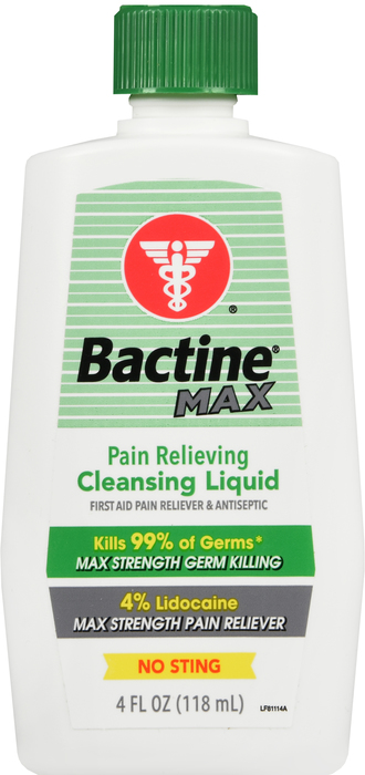 Case of 24-Bactine Max Pain Relief Cleansing Liquid 4 oz By Emerson