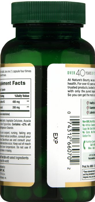 Case of 24-Acetyl L-Carnitine 400 mg Cap 30 By Nature's Bounty USA