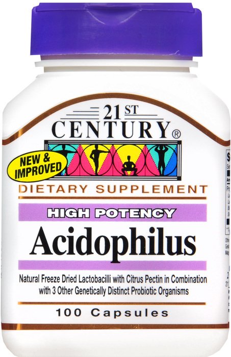 Case of 24-Acidophilus Capsule 100 By 21st Century USA