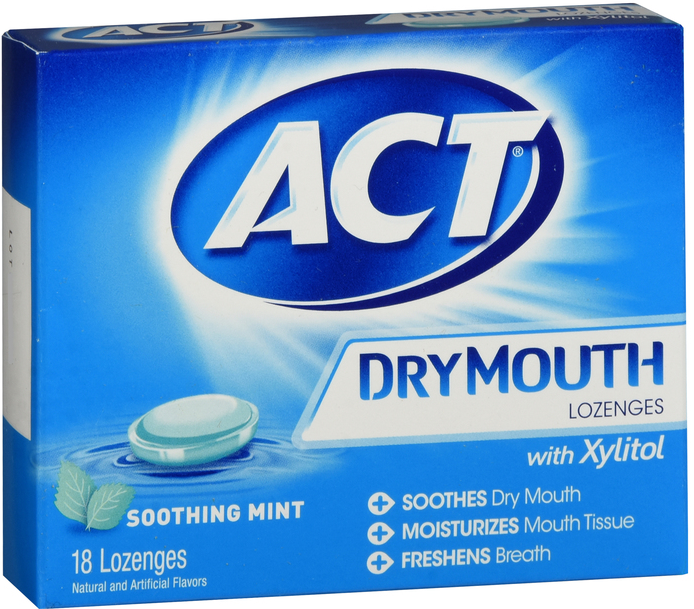 Case of 24-ACT Dry Mouth Lozenges Soothing Mint 18 EA