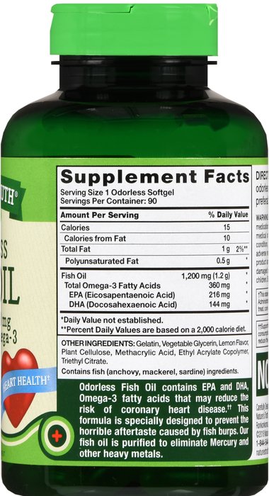 Case of 24-Fish Oil 1200 mg Odorless Sgc Soft Gel 1200 mg N/T 90 By ...