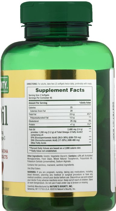 Case of 24-Fish Oil Odorless 2400 mg Sg Soft Gel 2400 mg 90 By Nature's ...