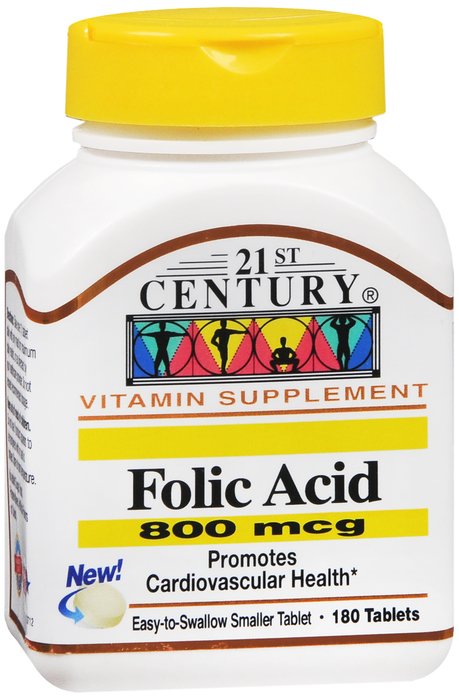 Case of 24-Folic Acid 800Mcg Tab 180Ct Tab 800Mcg 180 By 21st Century USA