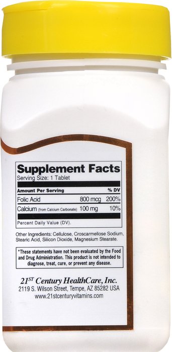 Case of 24-Folic Acid 800Mcg Tab 180Ct Tab 800Mcg 180 By 21st Century USA